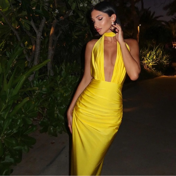 Dresses | Bright Yellow Party Maxi Dress | Poshmark